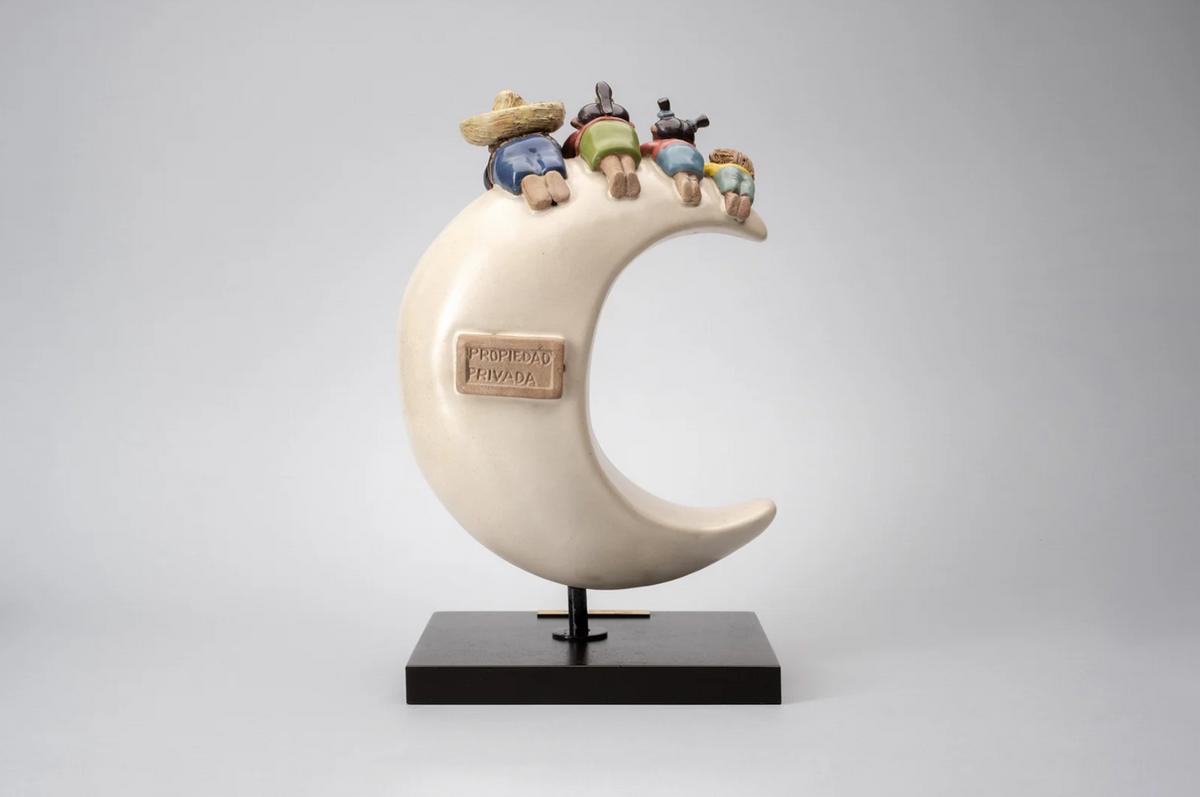 Family on the Moon – Handmade Mexican Ceramic Family Sculpture by Rodo ...