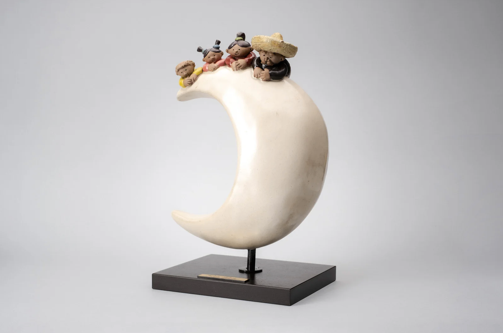 Family on the Moon – Handmade Mexican Ceramic Family Sculpture by Rodo ...